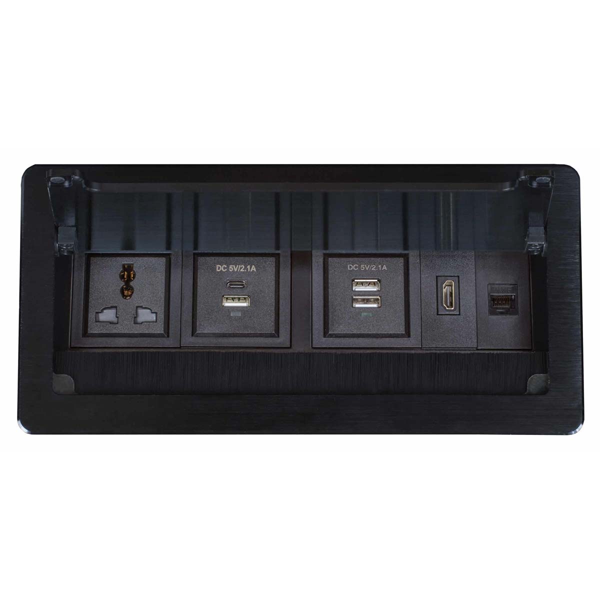 Table Top Module Panel for headend Cable Management, Black