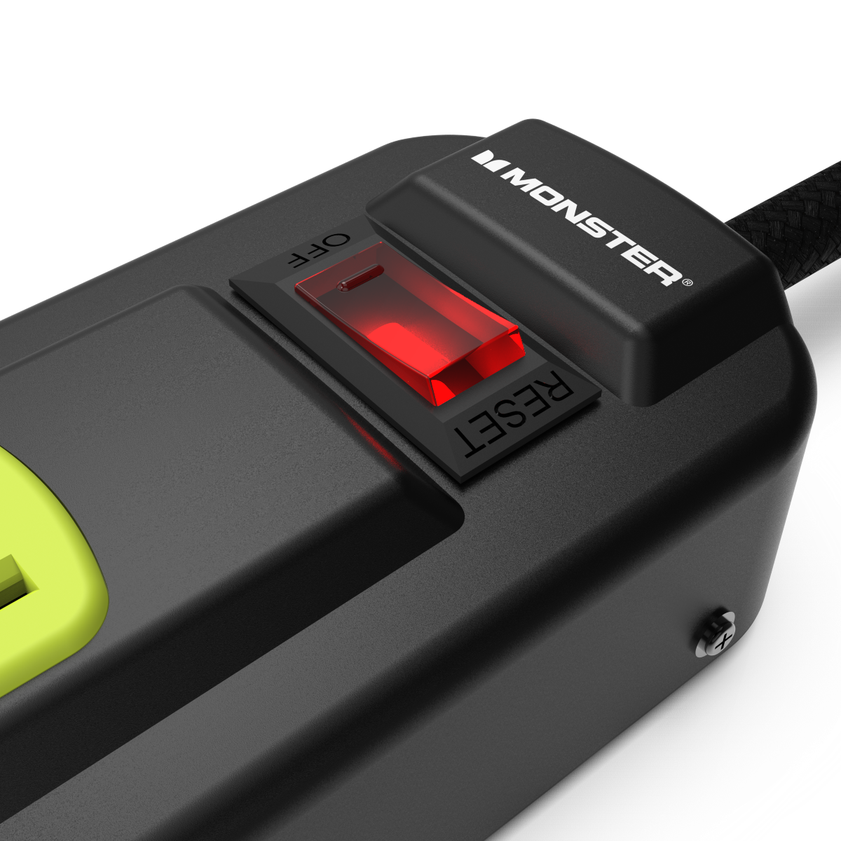 Monster - Power Strip Surge Protector, 7AC, BLK-YELLOW