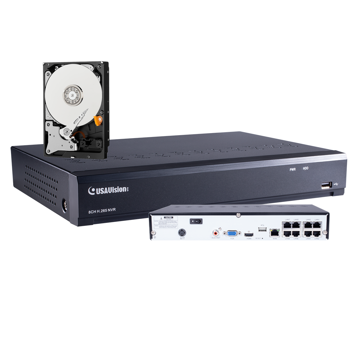 8CH, 4K PoE Standalone NVR 1 Bay, H.265/H.264 +2TB HDD